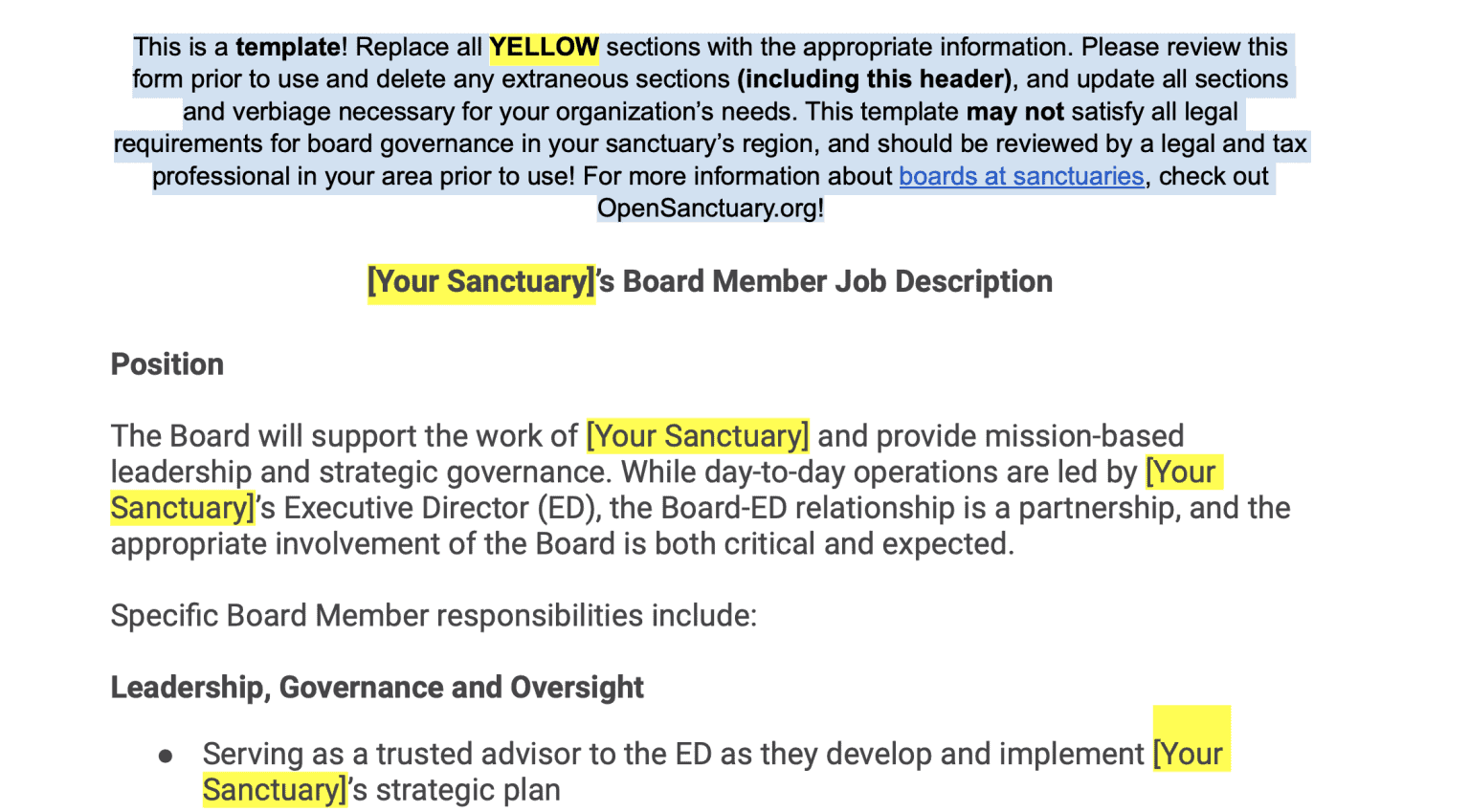 The Open Sanctuary Project's Animal Sanctuary Board Member Job ...