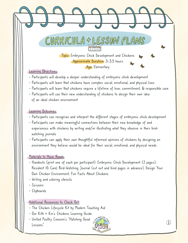 Chick Hatching Project Alternative Lesson Plan for Sanctuaries - The ...